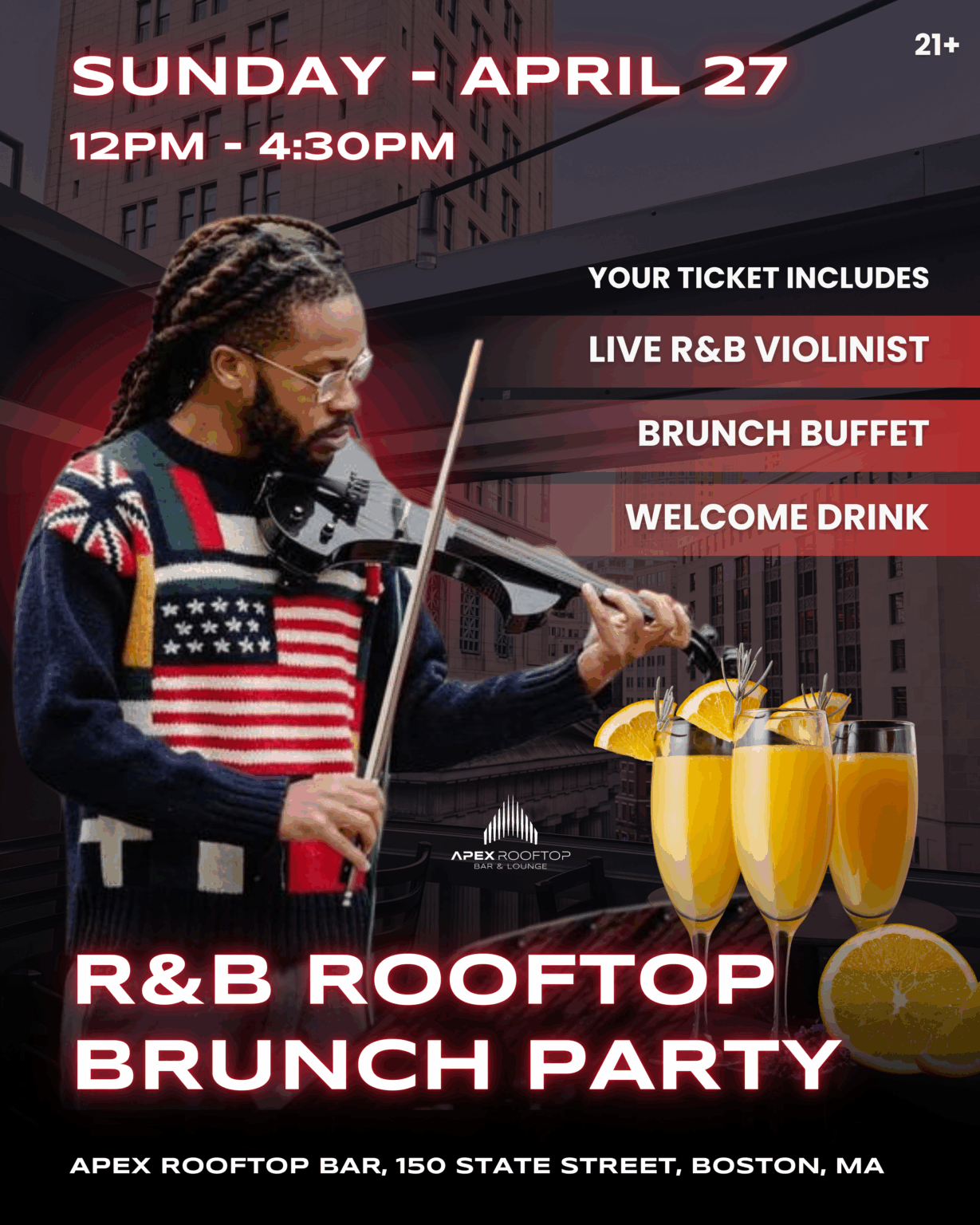 Rooftop R&B Brunch Party - Apex Noire Dispensary Boston